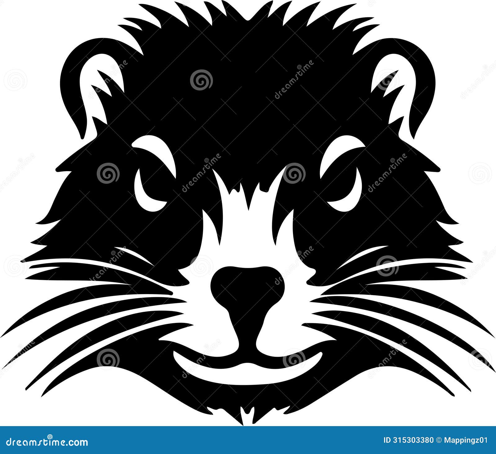 Beaver Black Silhouette Generative Ai Stock Vector - Illustration of ...