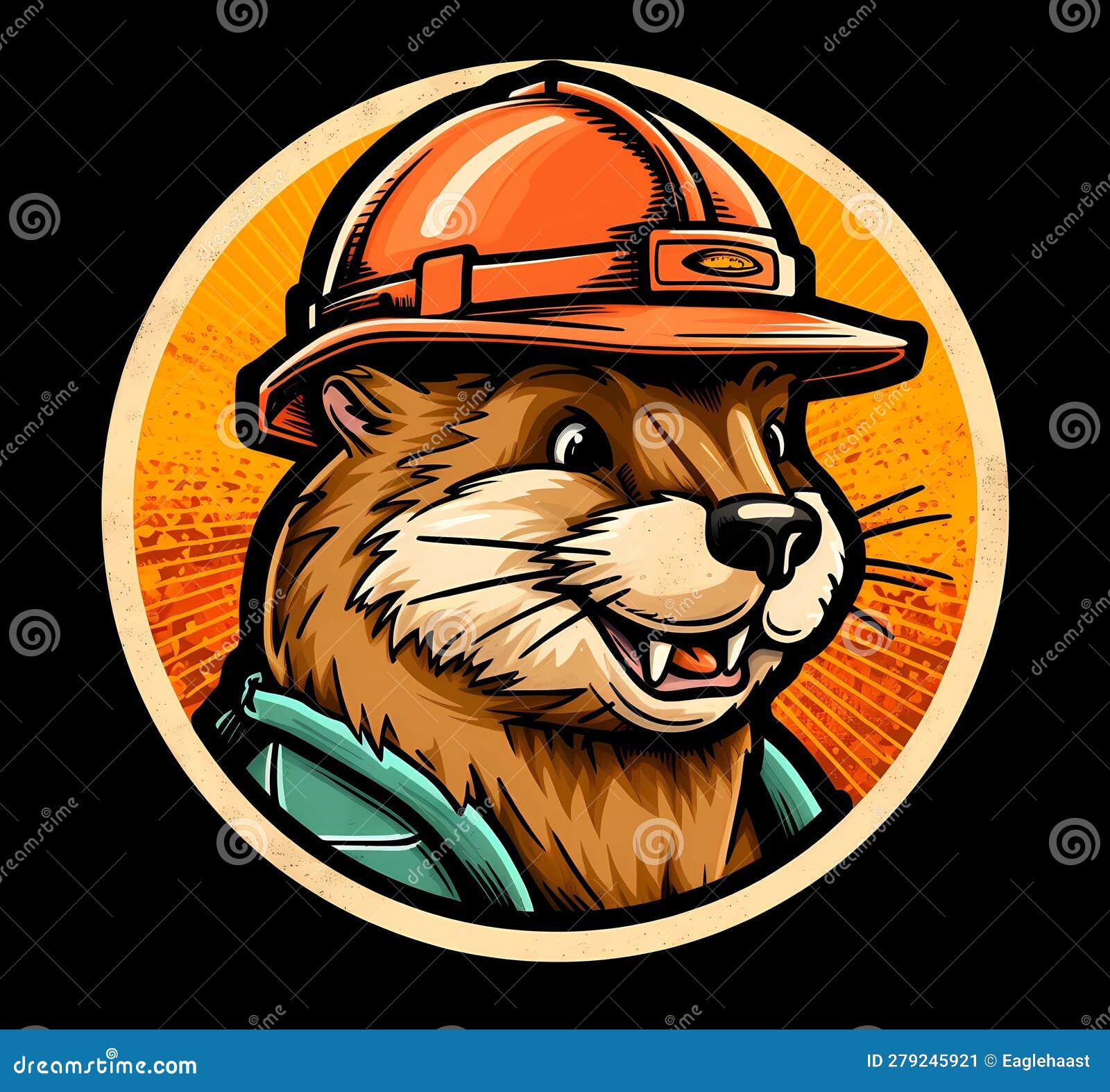 Beaver Builder Logo, Serious Face, , in a Yellow Helmet Generated Ai ...