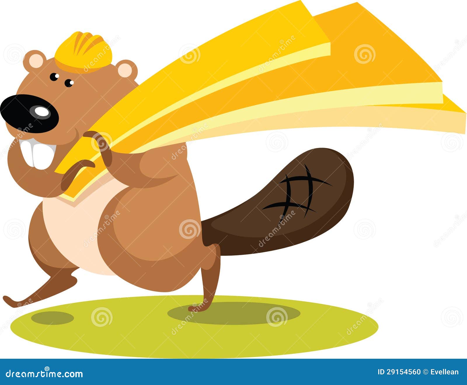 Beaver With Safety Gear Holding Repair Equipment Cartoon Character ...