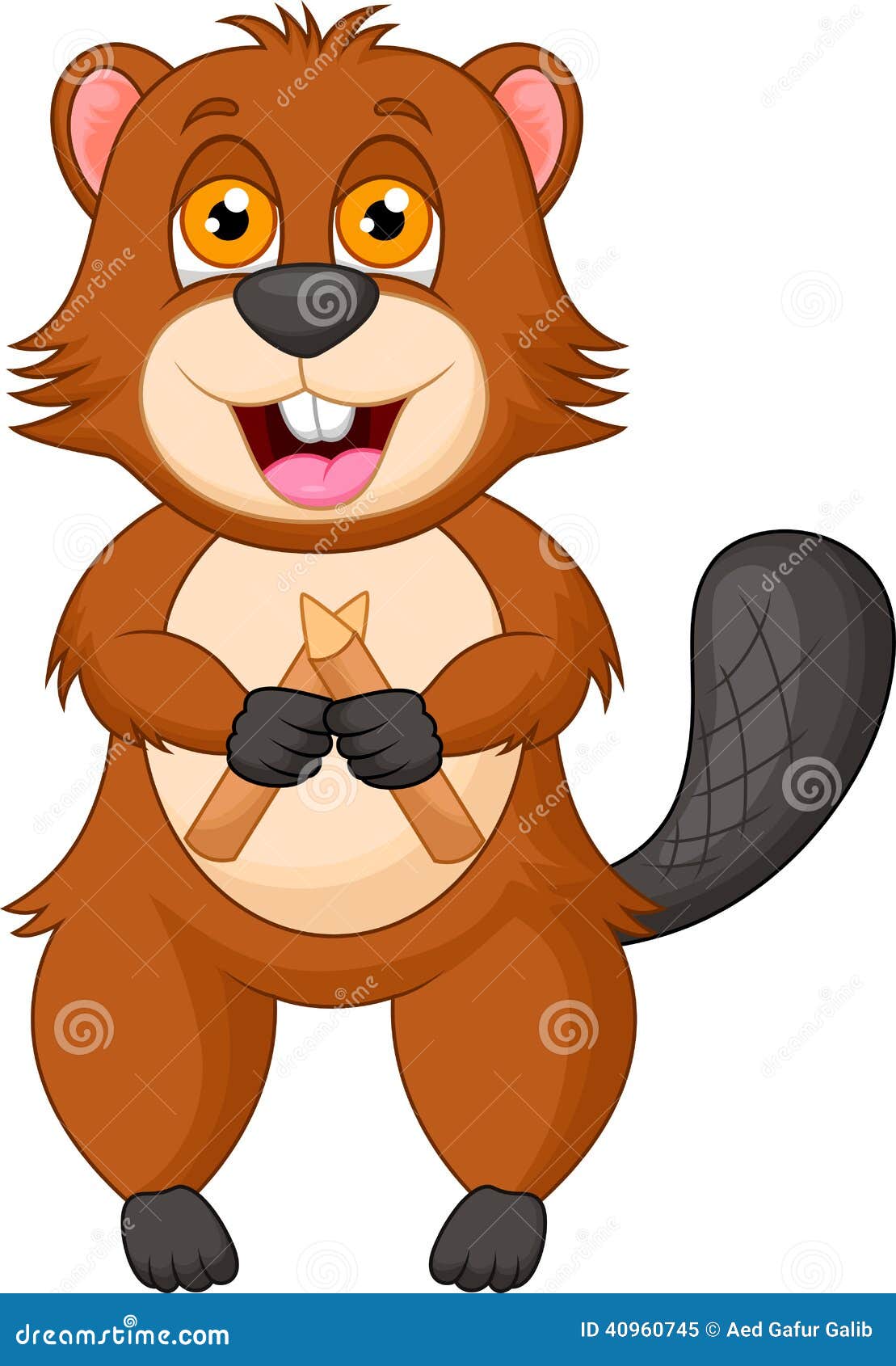 Beaver cartoon character stock vector. Illustration of funny - 40960745