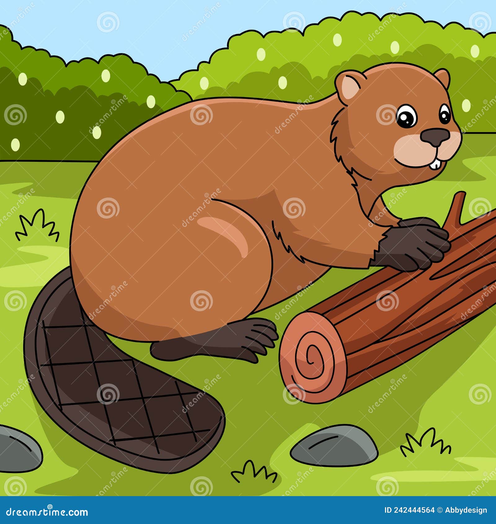 Beaver Cartoon Colored Animal Illustration Stock Vector - Illustration ...