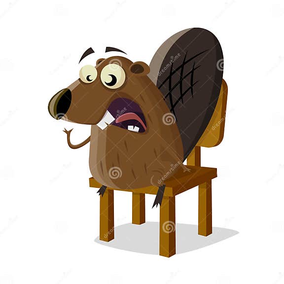 Funny Cartoon Beaver Talking about His Problems Stock Illustration ...