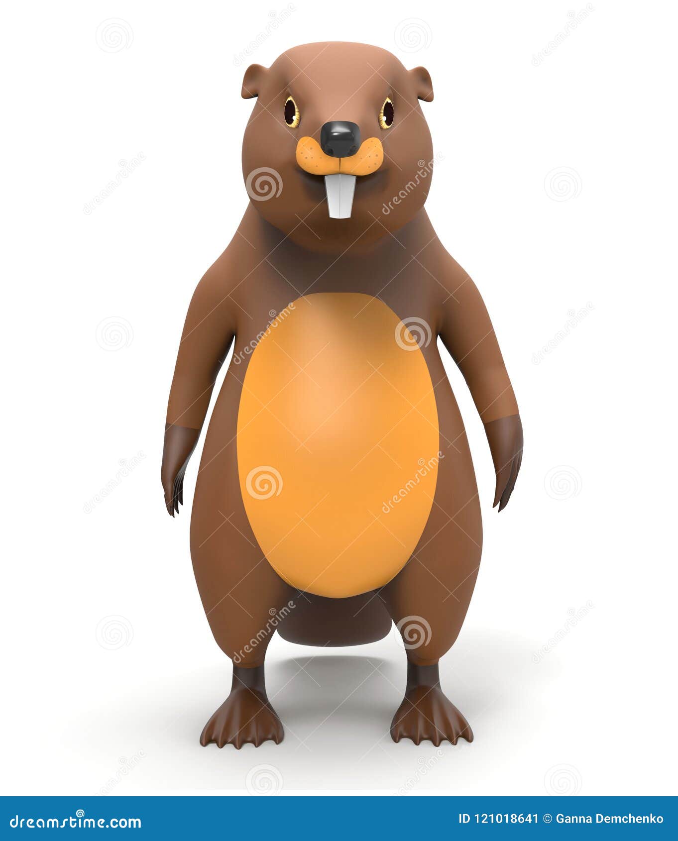 Beaver in Cartoon Style. 3D Illustration Stock Illustration ...