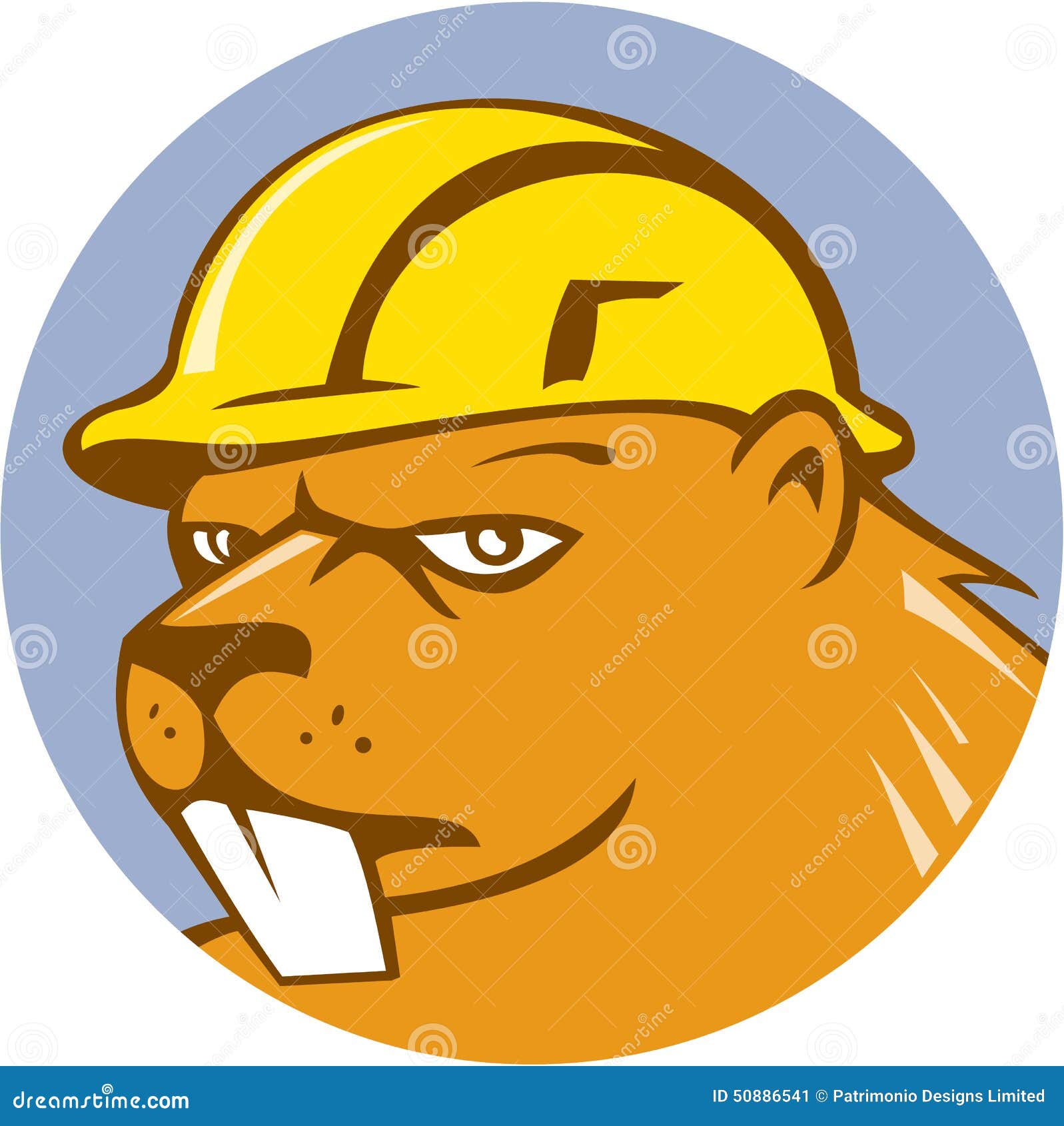 Beaver Construction Worker With Wood Beam Cartoon Illustration ...