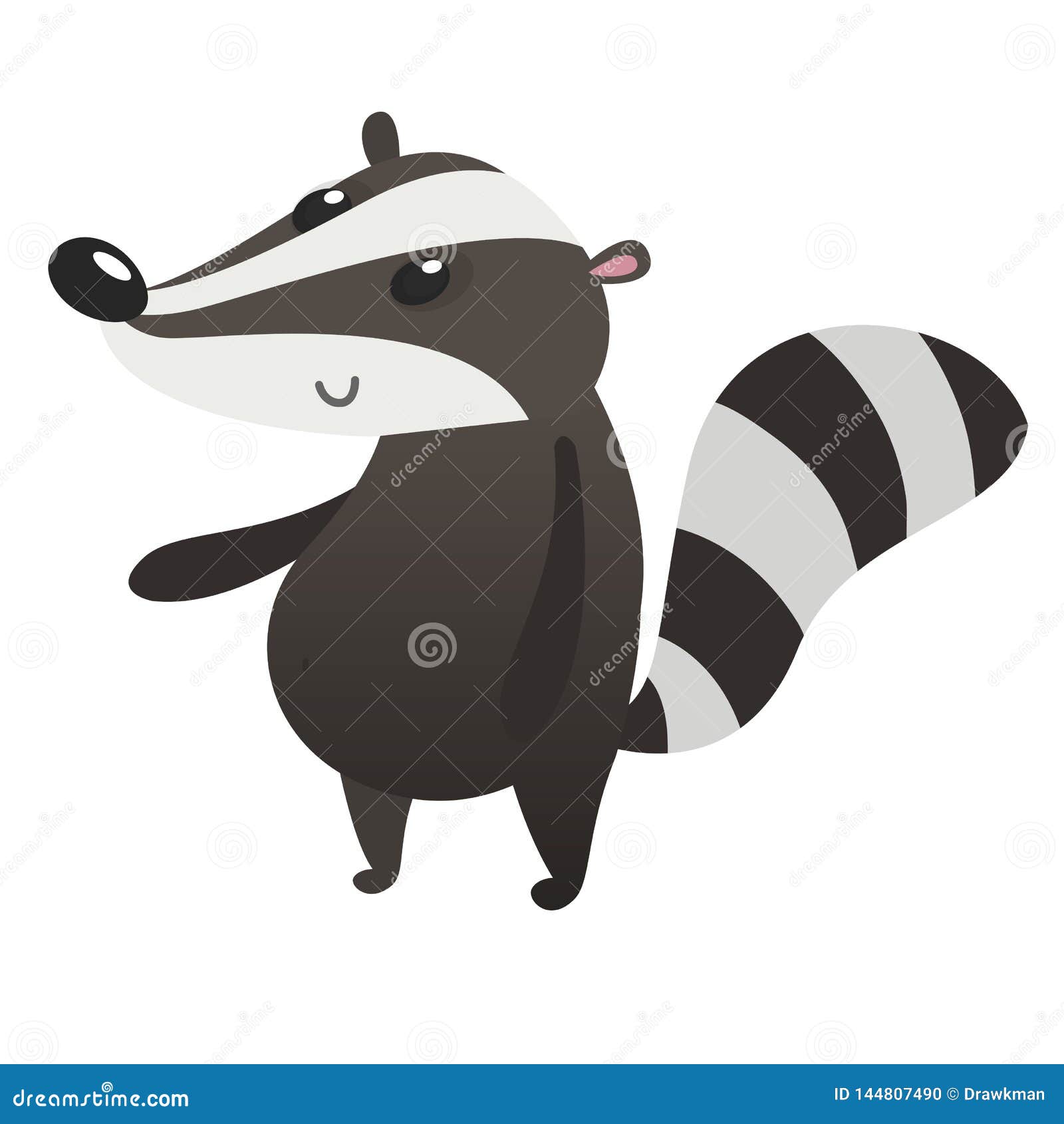 Cute Cartoon Badger Illustrated. Vector Badger Stock Vector ...