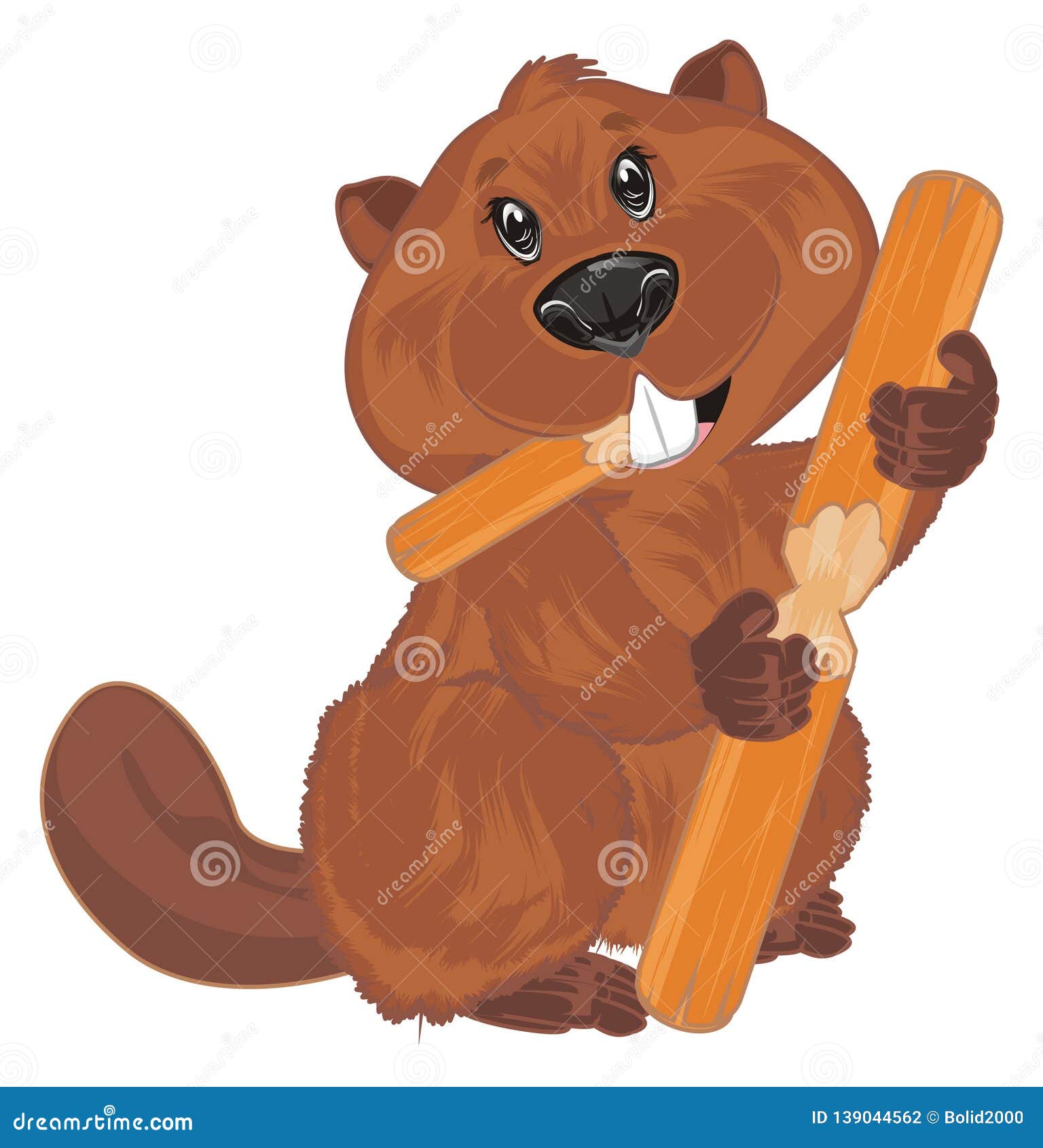 Beaver eat a log stock illustration. Illustration of forest - 139044562