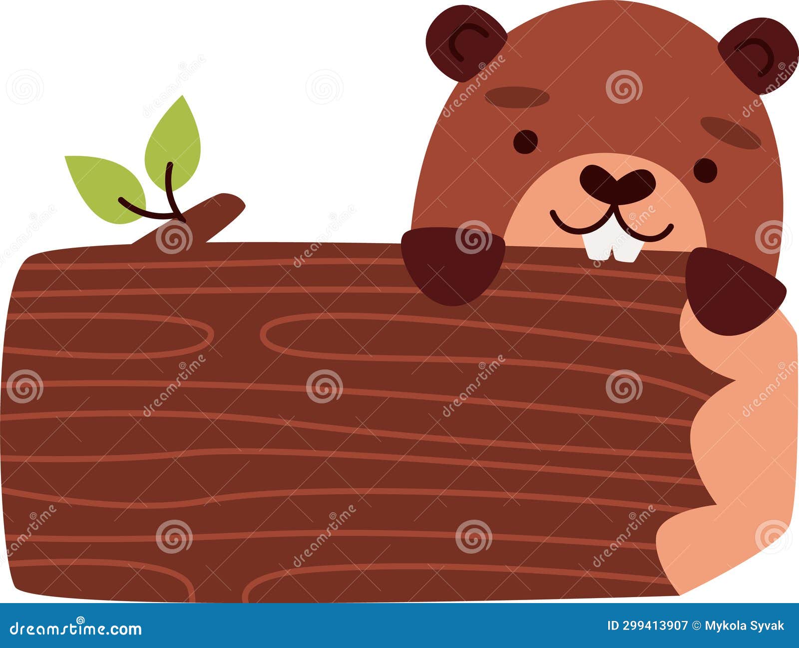 Beaver Eating Wood stock illustration. Illustration of animal - 299413907