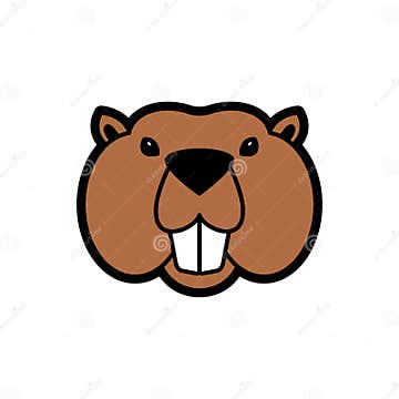 Beaver Face Icon Isolated. Beaver Head Vector Illustration Stock Vector ...