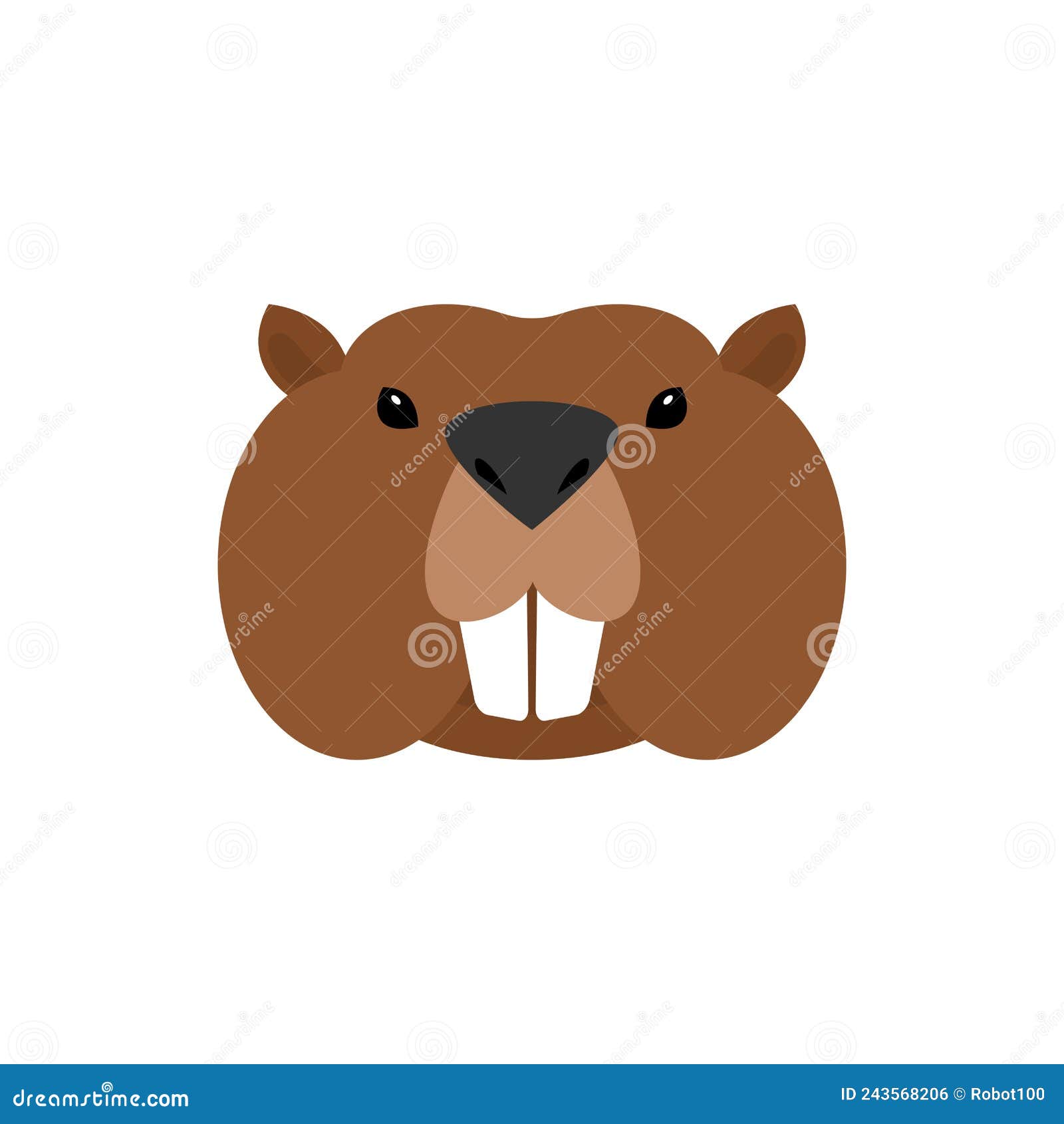 Beaver Face Icon Isolated. Beaver Head Vector Illustration Stock Vector ...