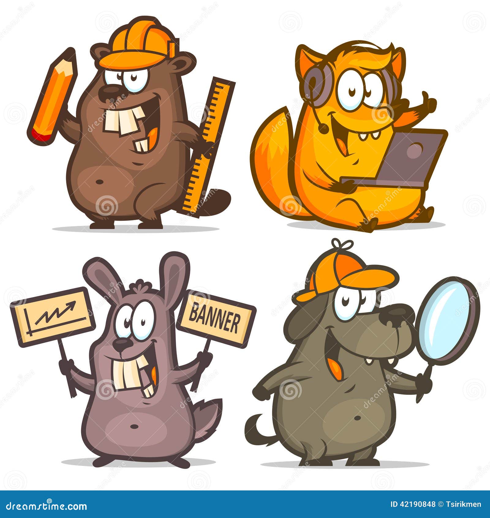 Detective Rabbit With Magnifying Glass Vector Cartoon | CartoonDealer ...