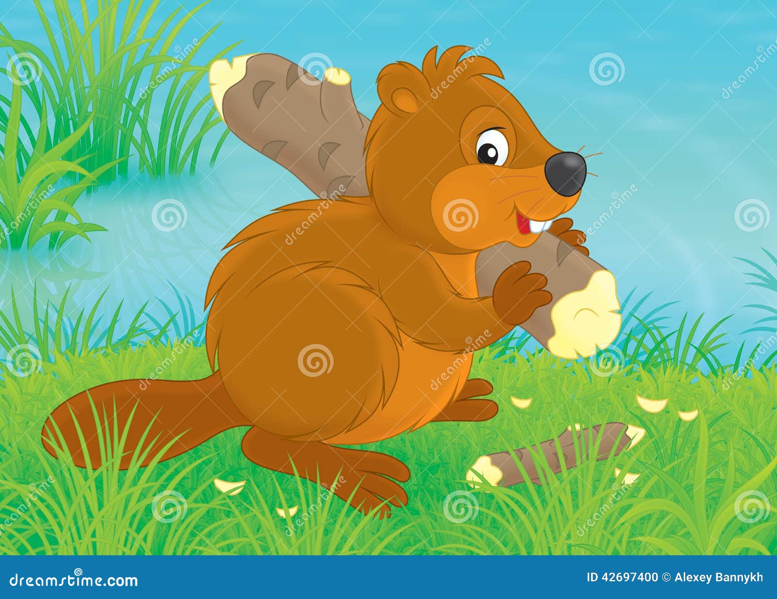 Beaver stock illustration. Illustration of wild, rodent - 42697400