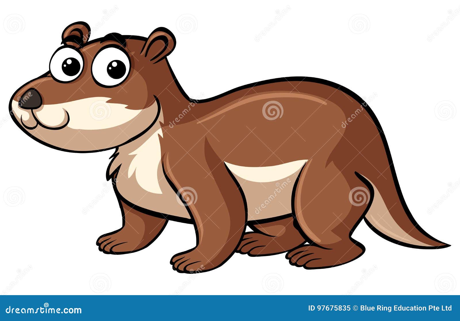 Beaver with happy face stock vector. Illustration of happy - 97675835