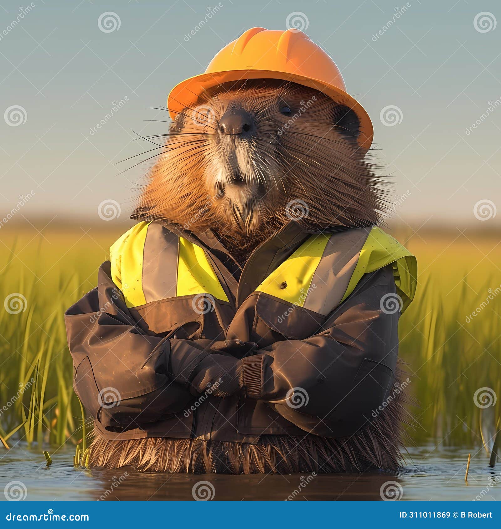 Beaver Hard Hat Construction Worker Image Stock Illustration ...