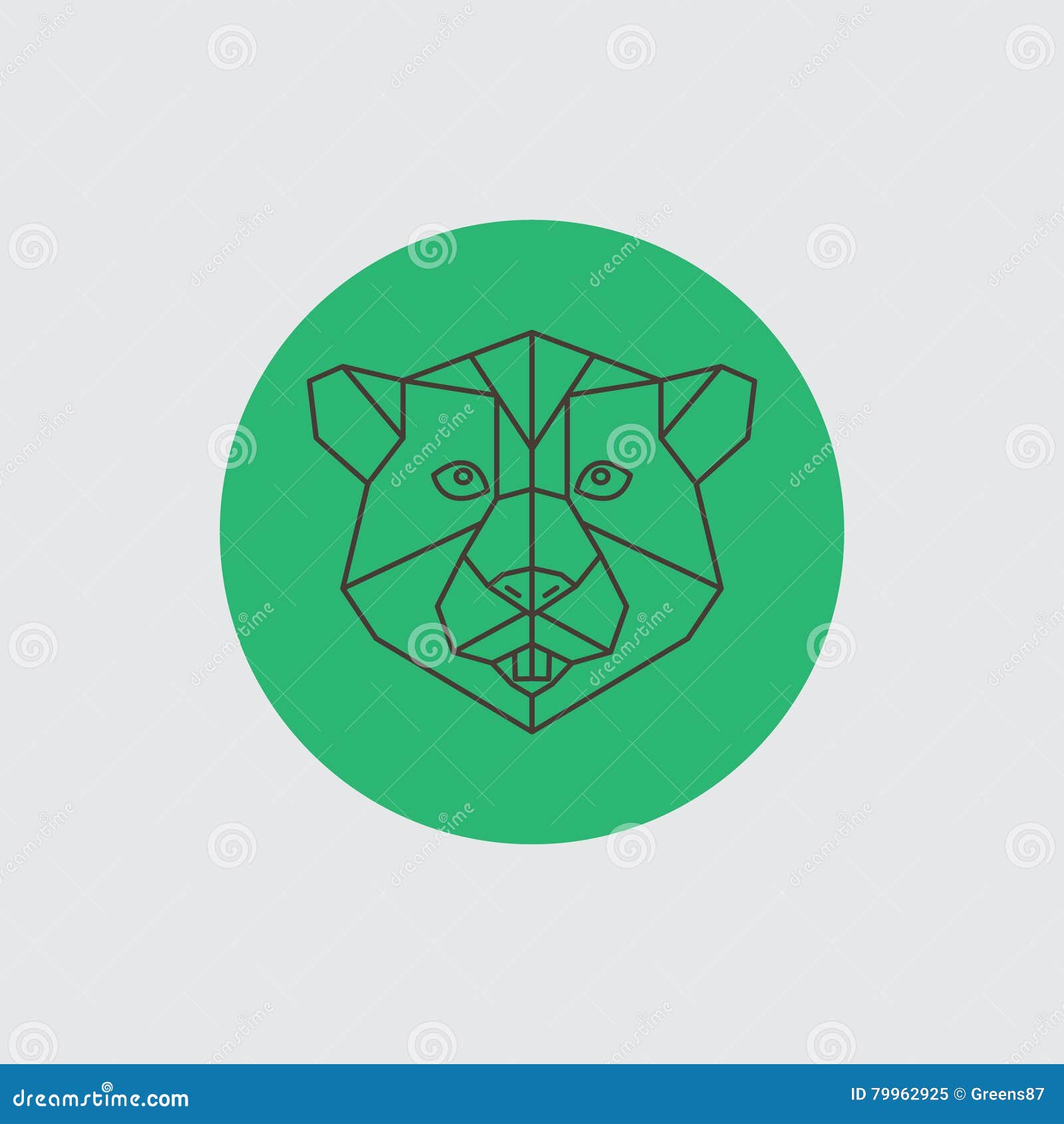 Beaver head illustration. stock vector. Illustration of natural - 79962925