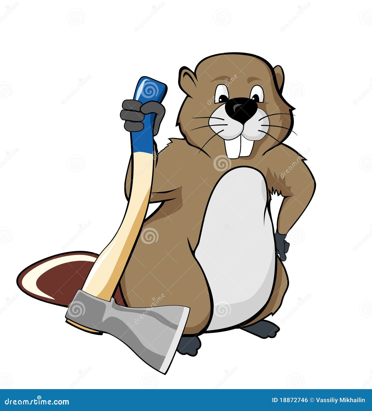 Beaver Lumberjack Cartoon Vector Illustration | CartoonDealer.com #71733270