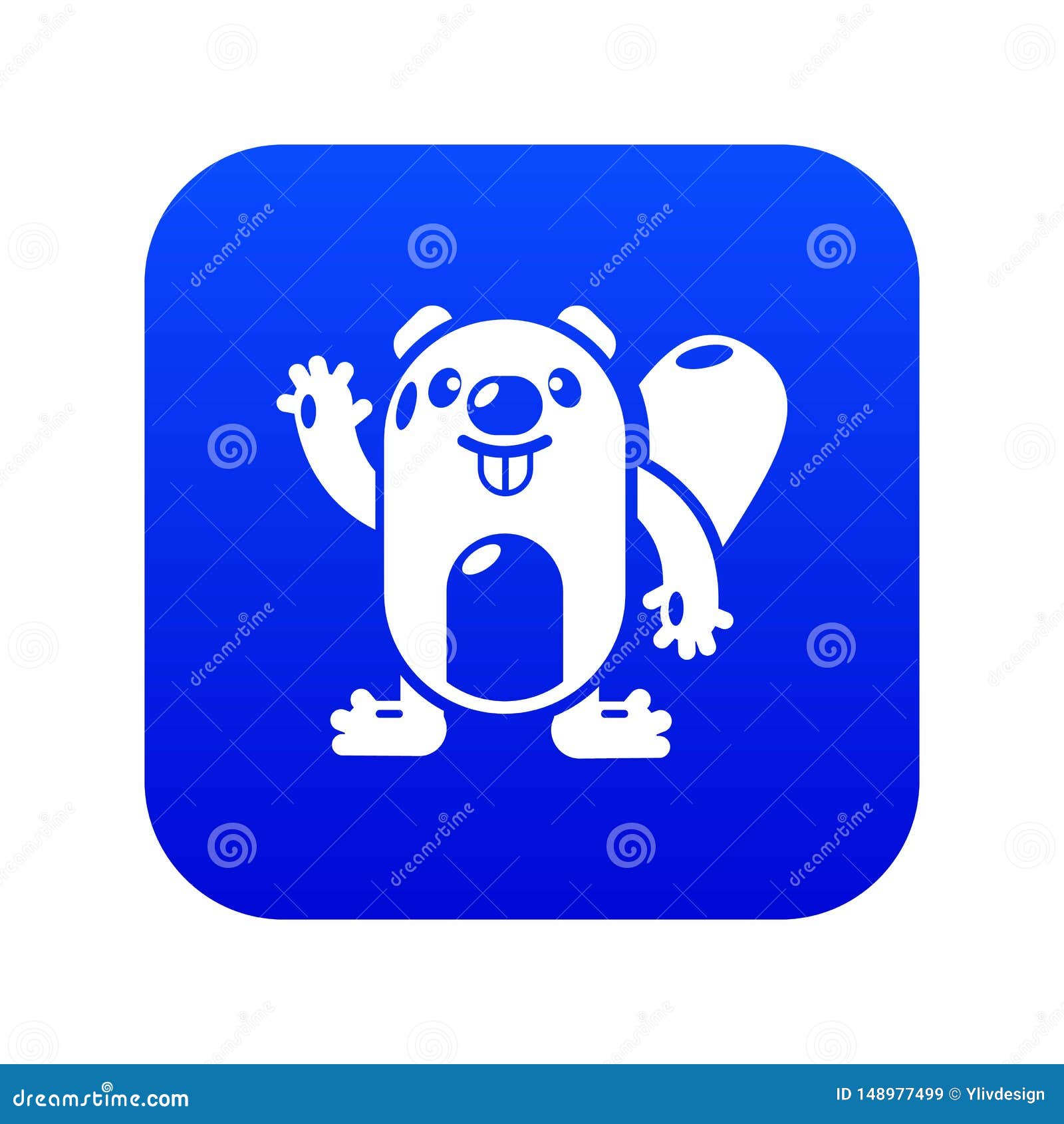 Beaver icon blue vector stock vector. Illustration of design - 148977499