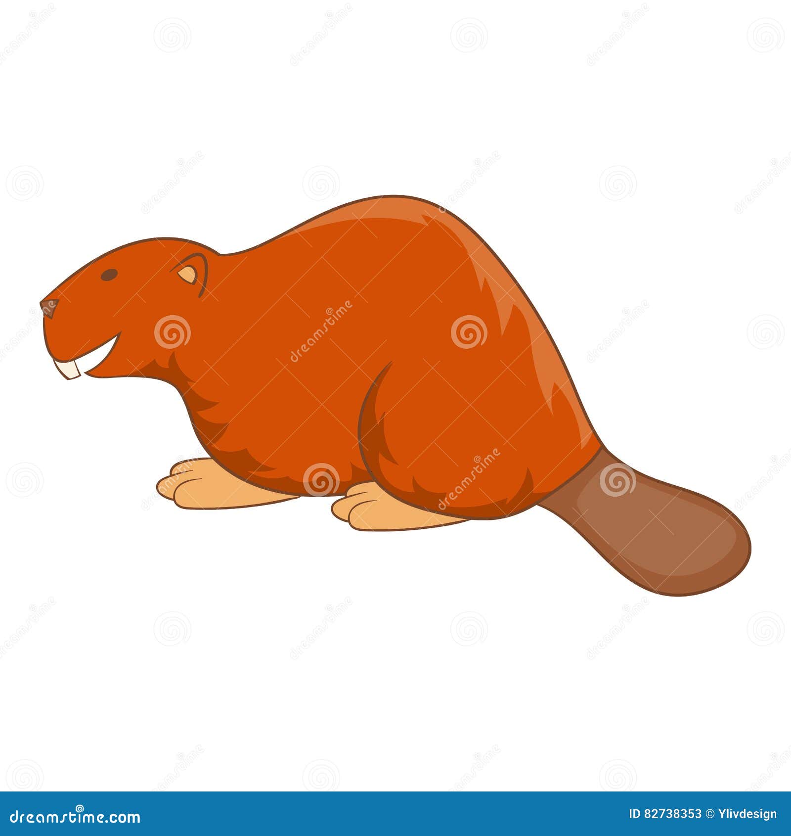 Beaver icon, cartoon style stock vector. Illustration of cute - 82738353