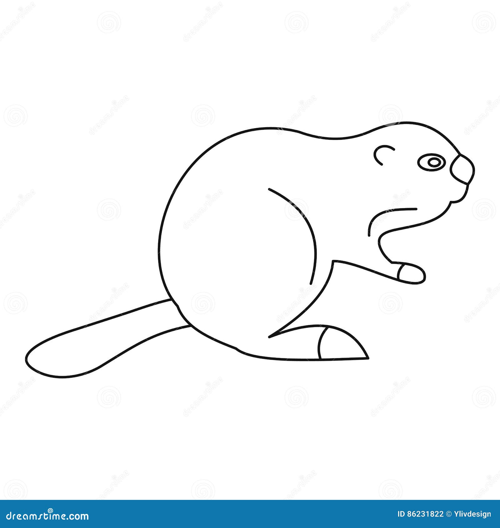 Beaver icon, outline style stock vector. Illustration of national ...