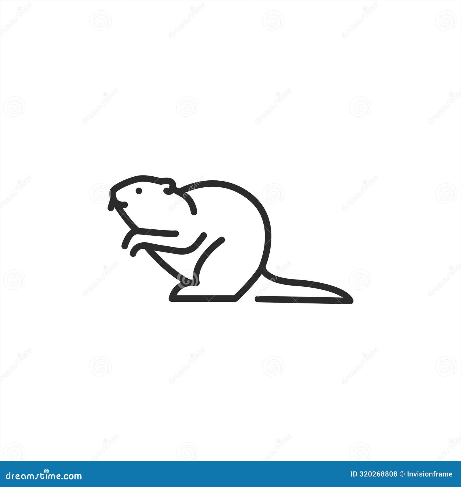 Beaver Line Icon stock vector. Illustration of industrious - 320268808