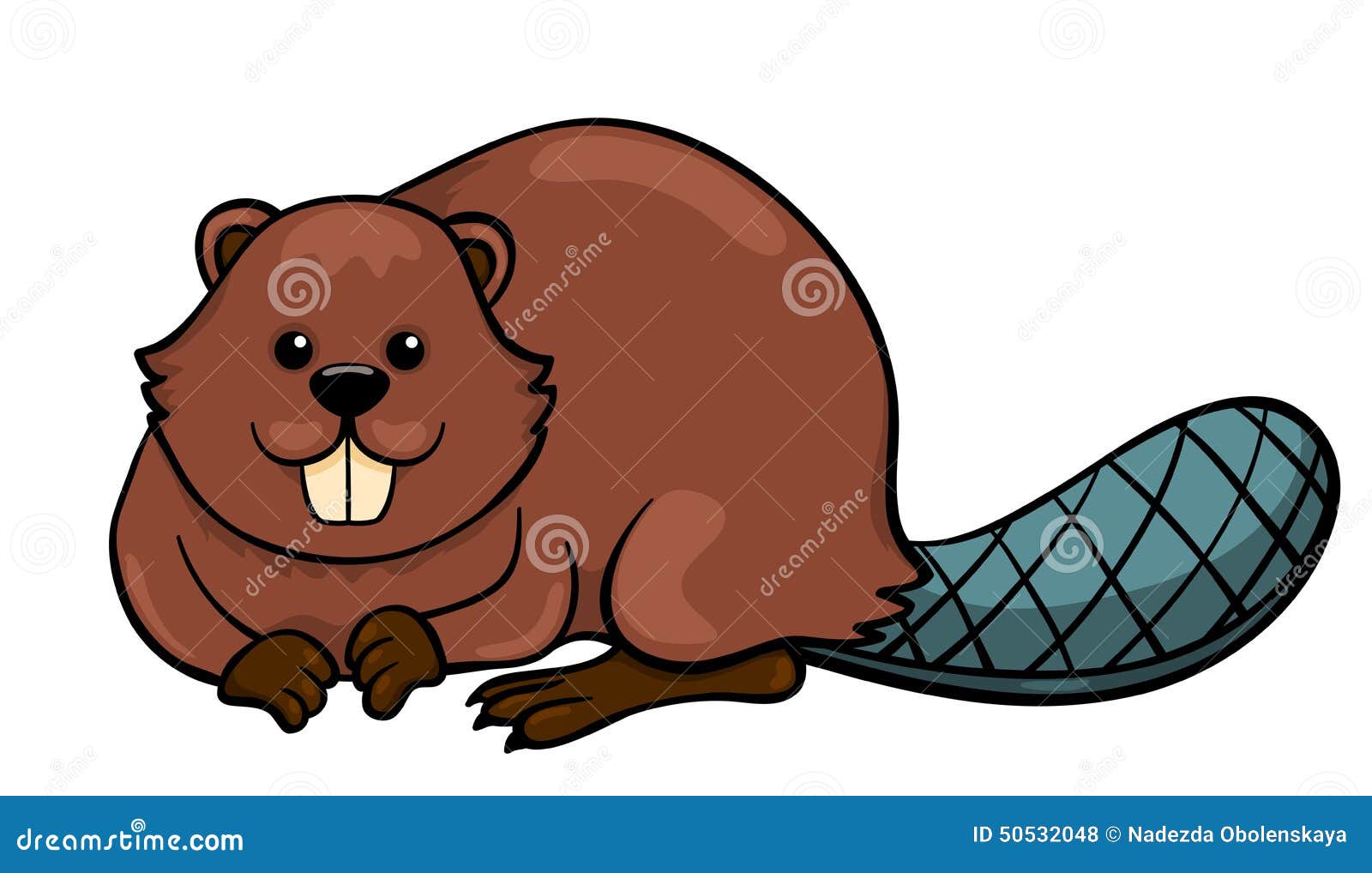 Beaver isolated on white stock vector. Illustration of happiness - 50532048