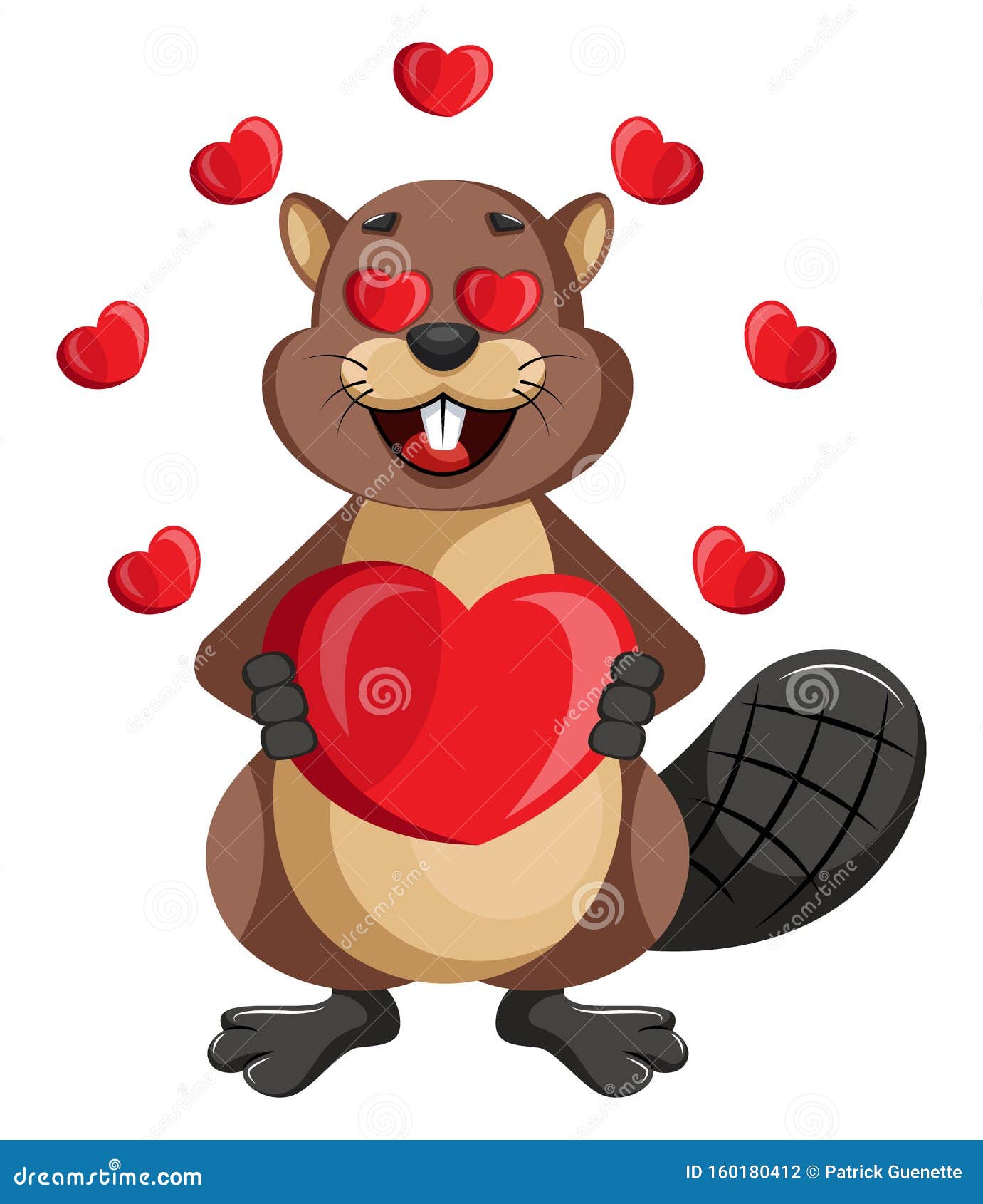 Beaver in Love, Illustration, Vector Stock Vector - Illustration of ...