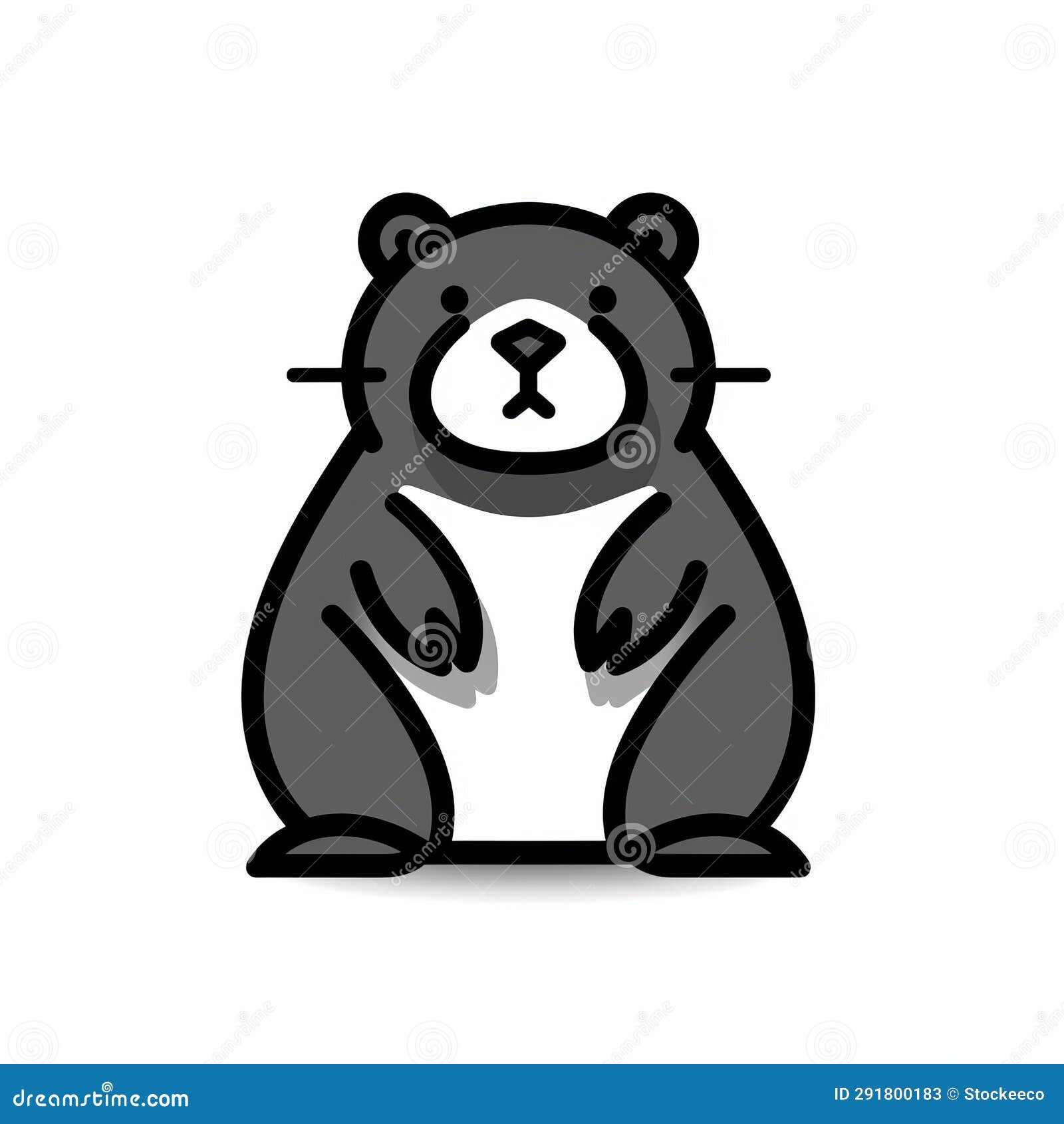 Playful Cartoon Black Bear with Unique Algeapunk Aesthetic Stock ...