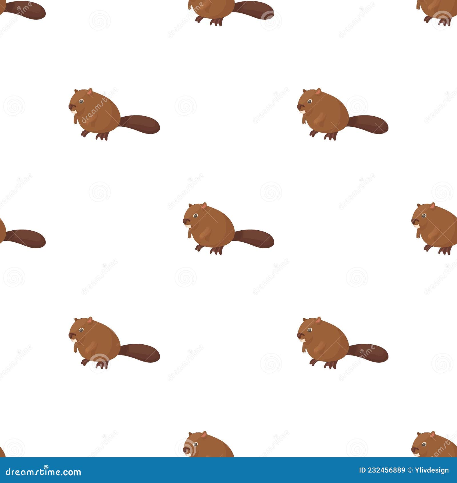 Beaver Pattern Seamless Vector Stock Vector - Illustration of wildlife ...