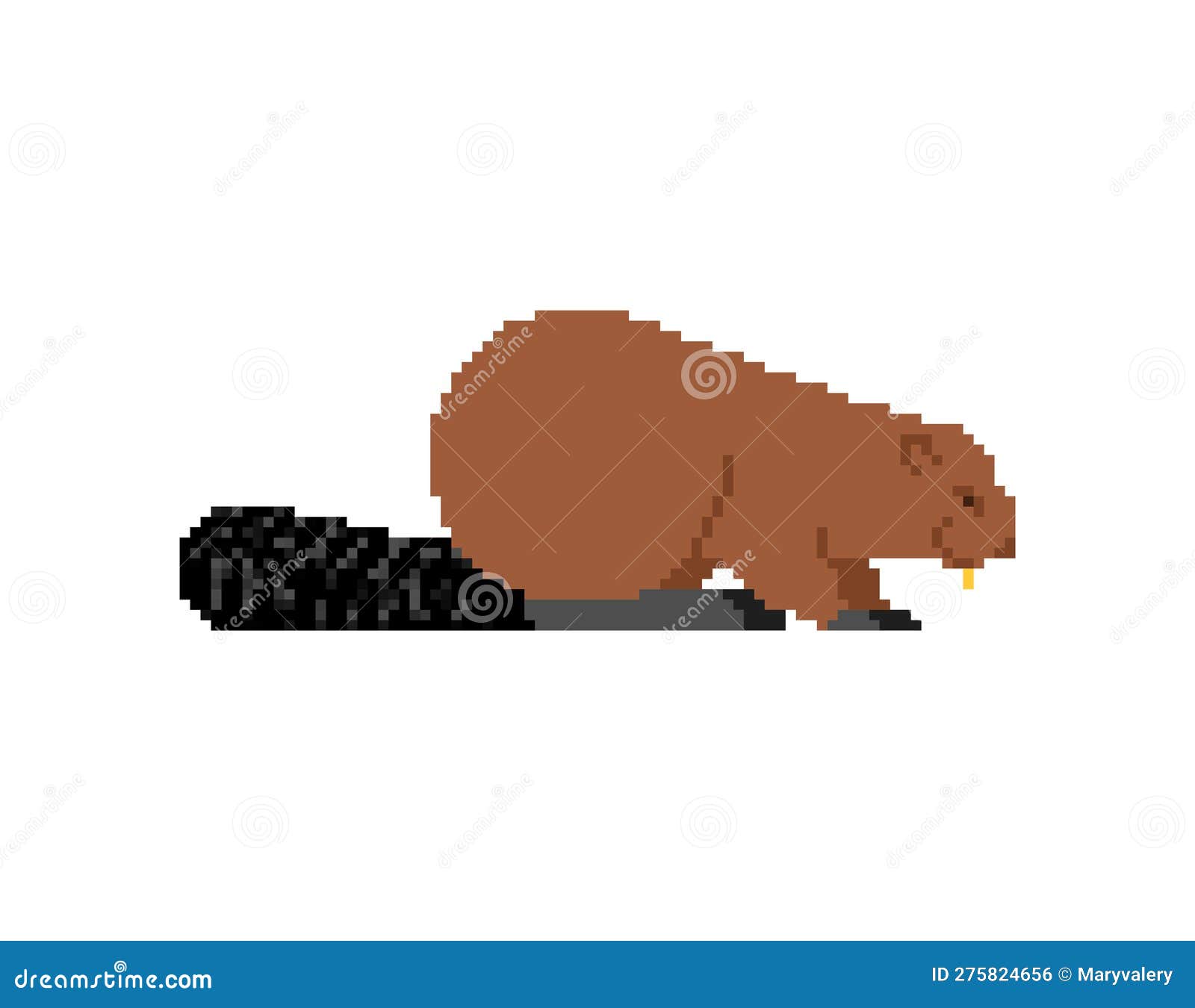 Beaver Pixel Art. 8 Bit Swamp Rodent Stock Illustration - Illustration ...
