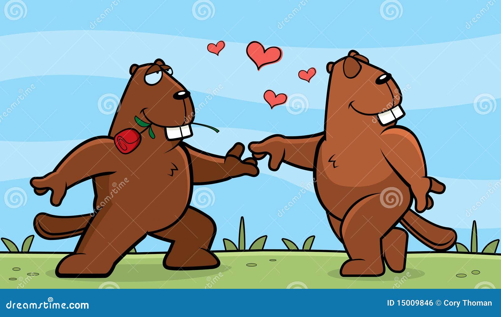 Beaver Romance stock vector. Illustration of animal, rose - 15009846