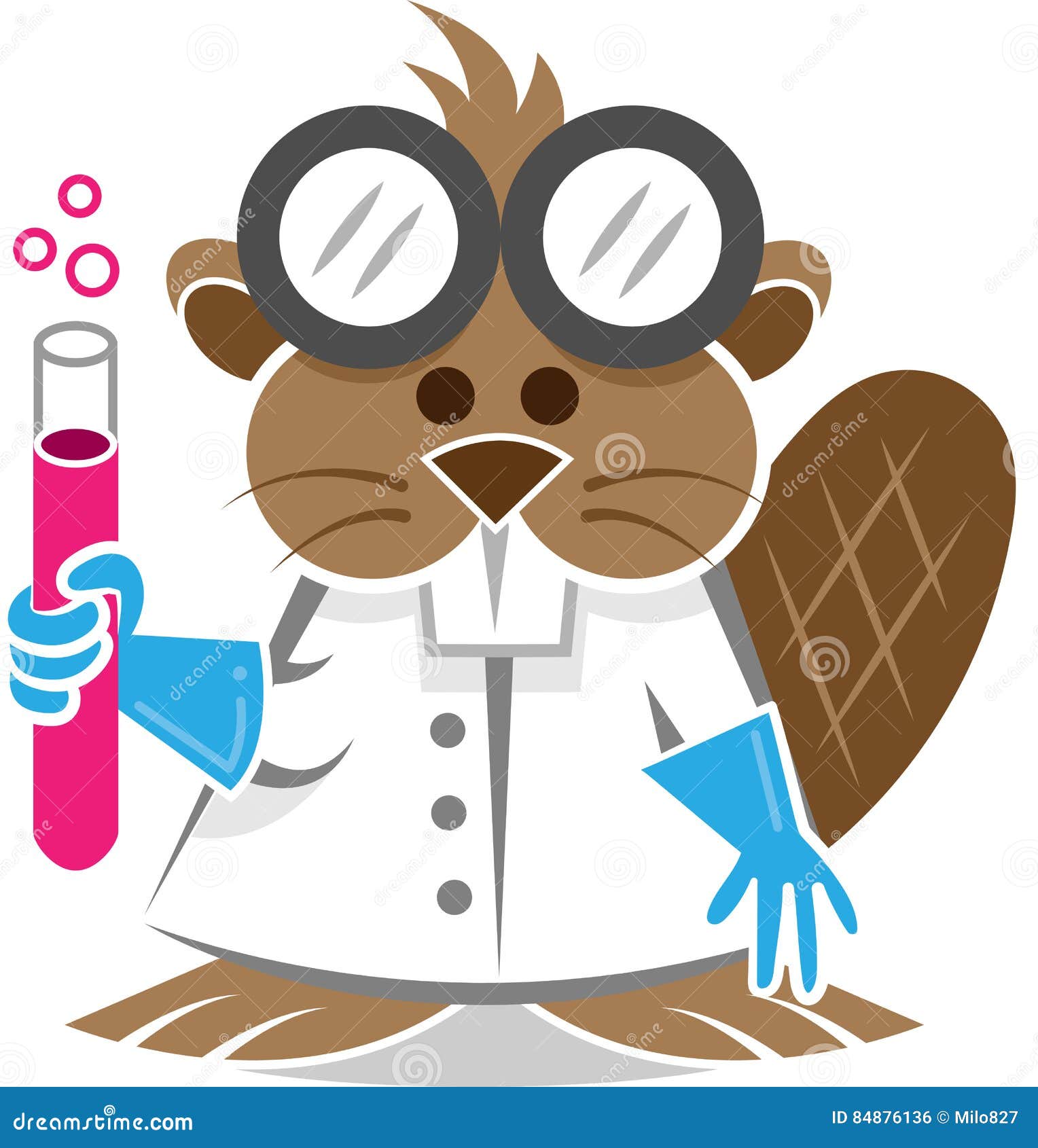 Beaver Scientist stock vector. Illustration of professor - 84876136