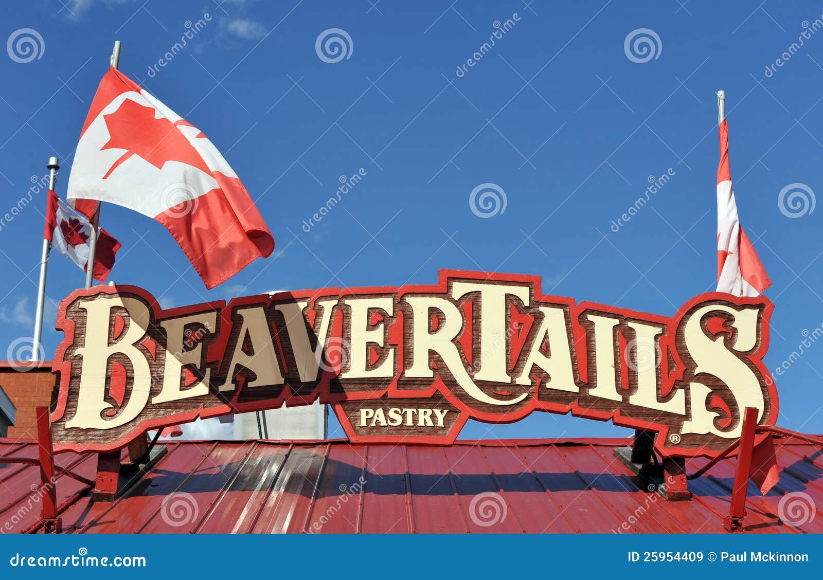 Beaver Tails Sign with Canadian Flags Editorial Stock Image - Image of ...