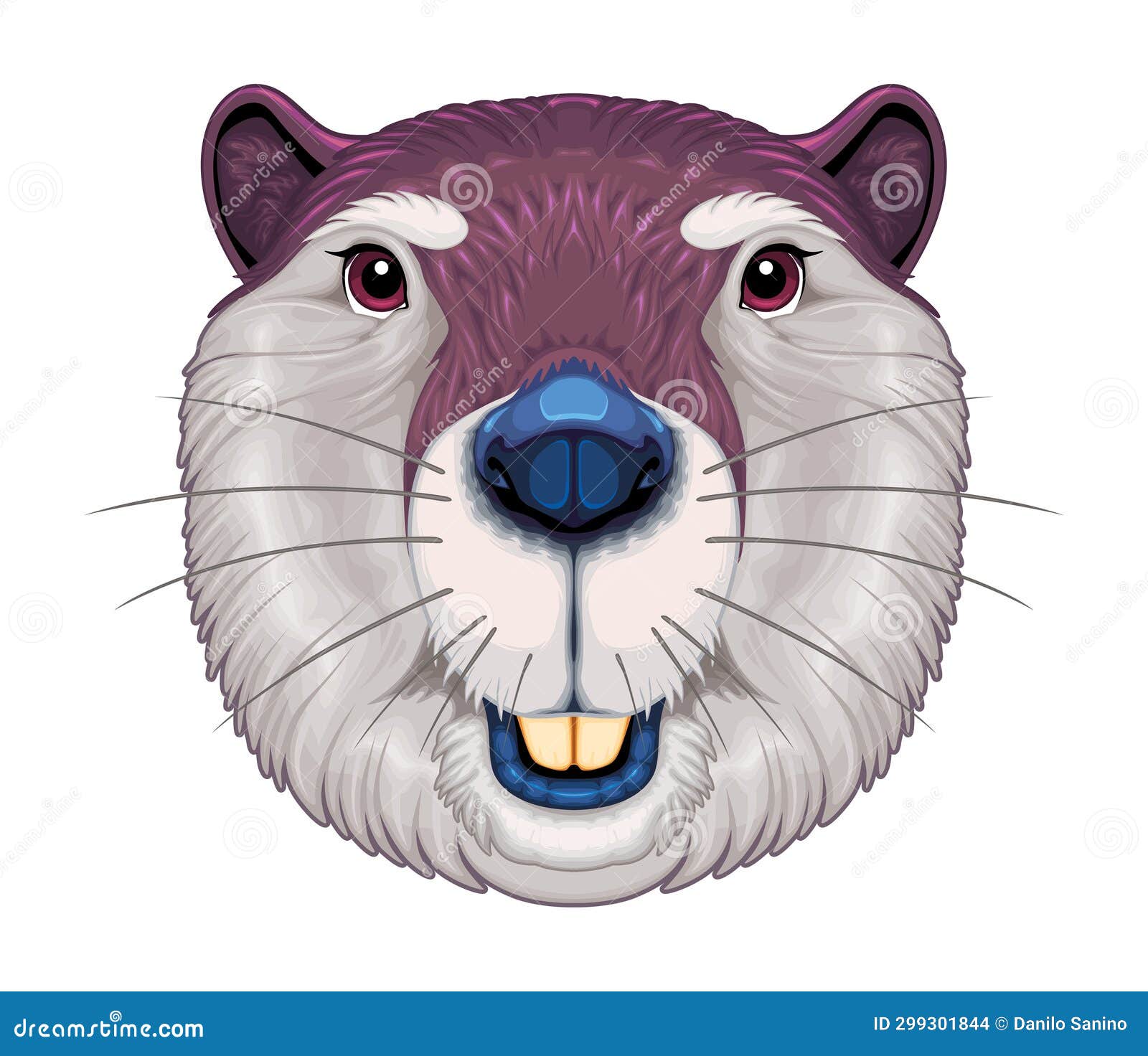 Beaver Frontal View, Vector Isolated Animal Stock Illustration ...