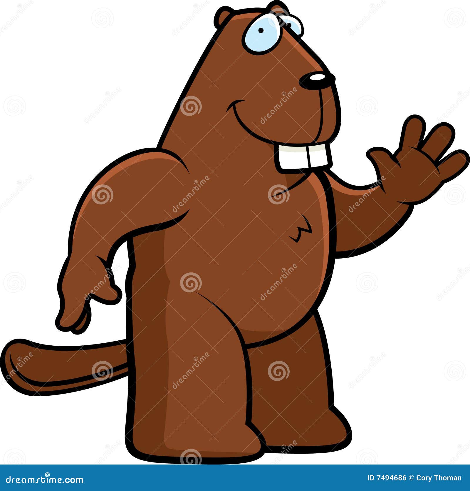 Beaver Waving stock vector. Illustration of greet, vector - 7494686
