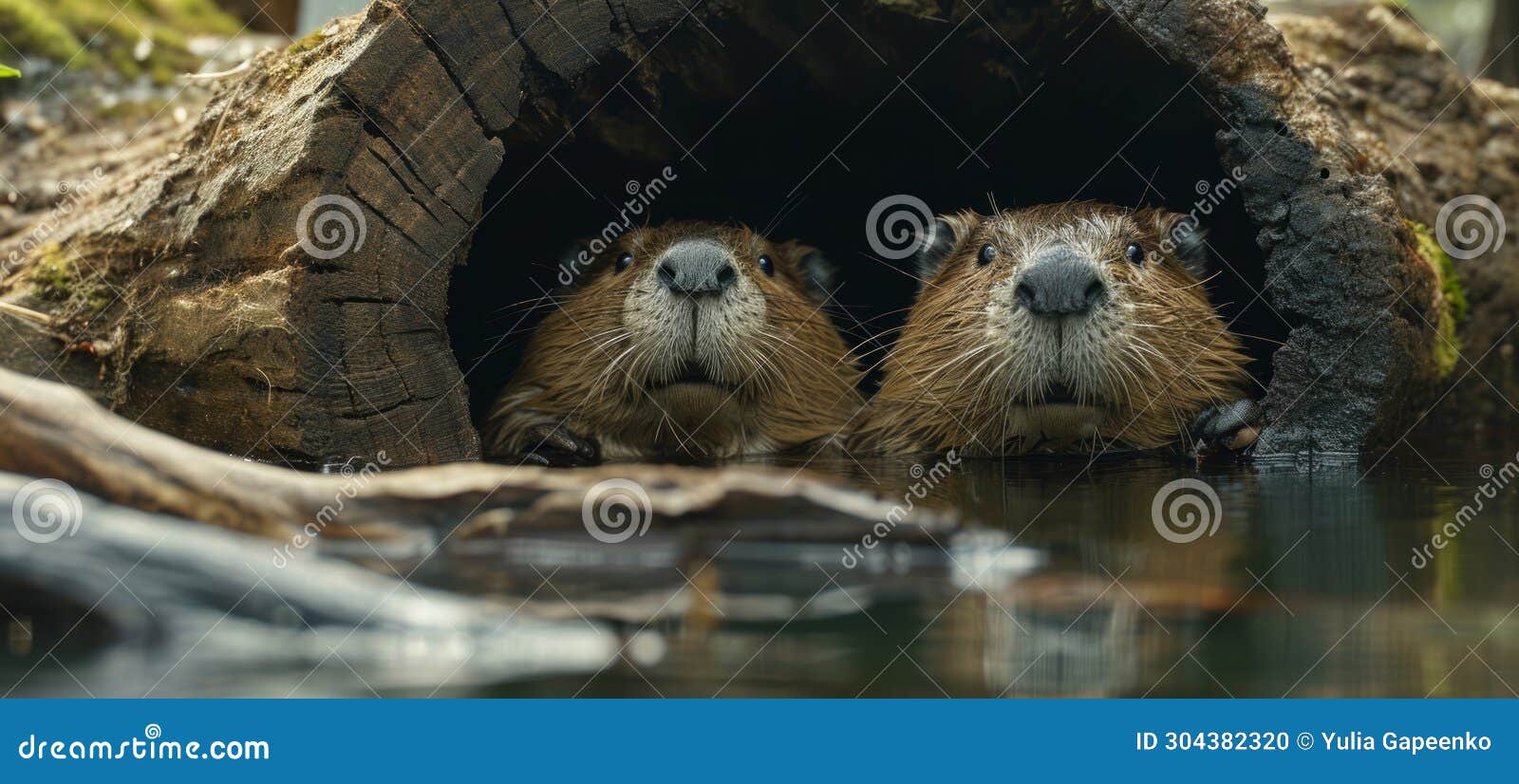 Beavers Peering through a Camera Hole Stock Photo - Image of myocastor ...