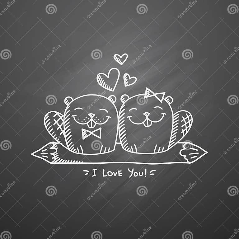 Beavers stock vector. Illustration of cute, bride, couple - 41093843