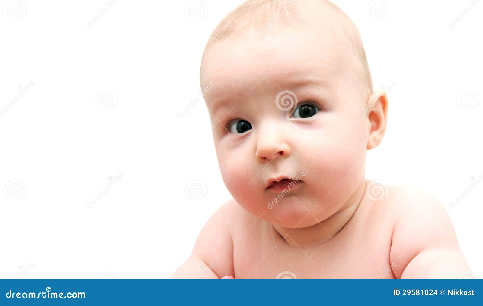 Bebé foto de archivo. Imagen de mirando, lindo, calvo - 29581024