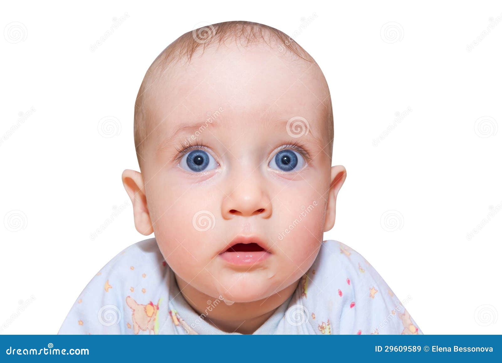 Bebé Asustado Aislado En Blanco Imagen de archivo - Imagen de abierto ...