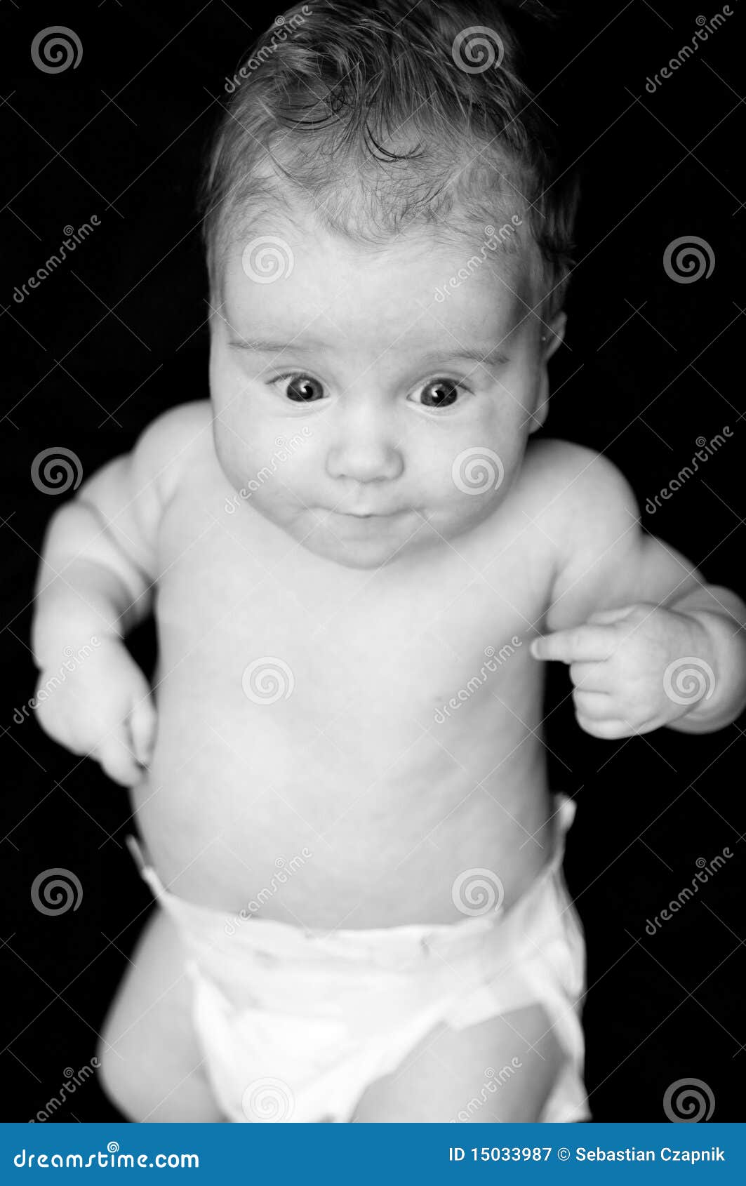 Bebé blanco y negro imagen de archivo. Imagen de adorable - 15033987