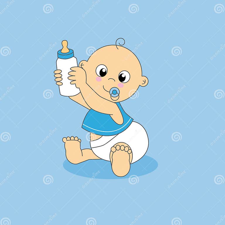 Bebé, botella ilustración del vector. Ilustración de belleza - 16656899