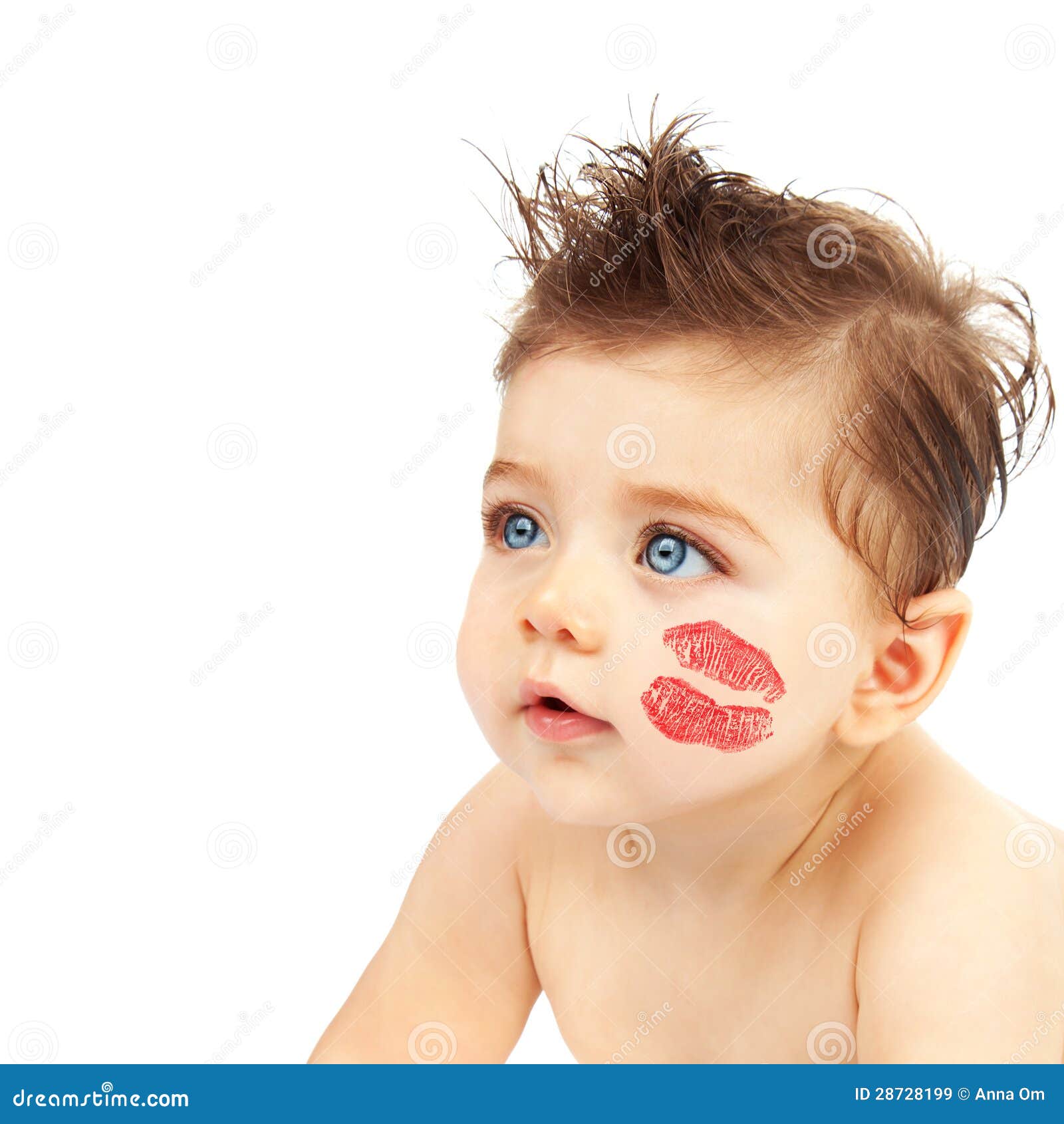 Bebé con beso imagen de archivo. Imagen de adorable, feliz - 28728199