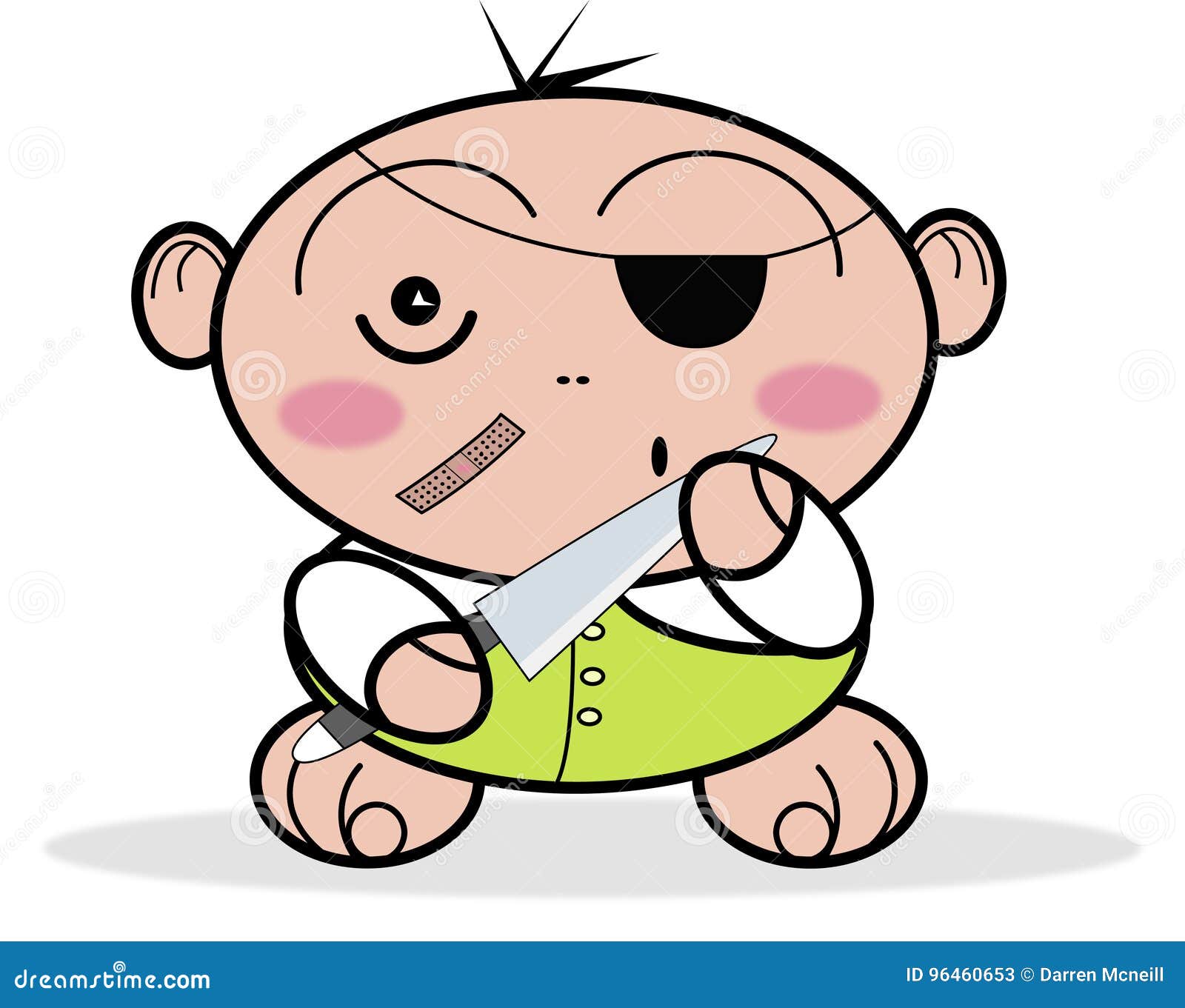 Bebé Con El Cuchillo Afilado Stock de ilustración - Ilustración de ...