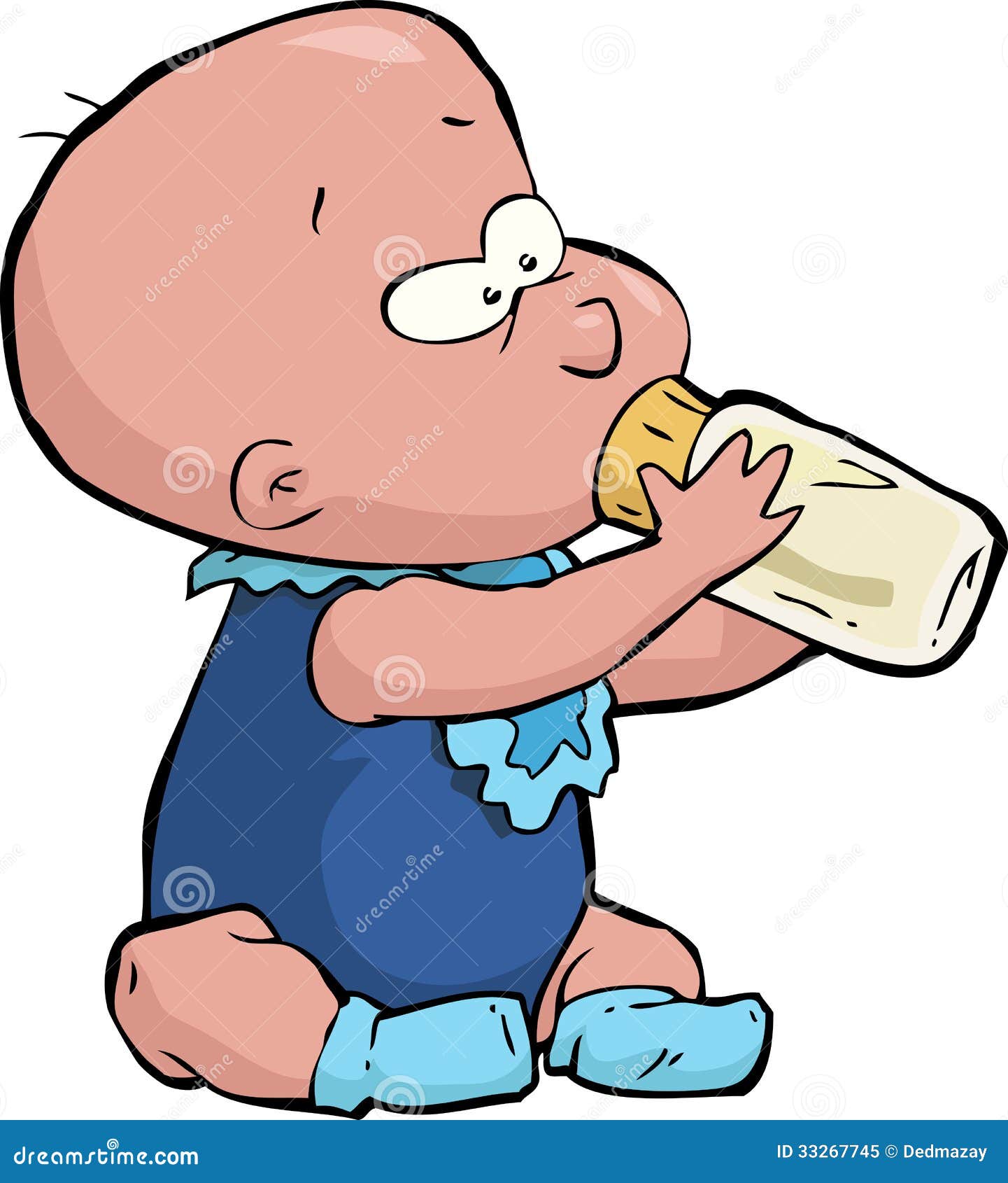 Bebé con una botella ilustración del vector. Ilustración de historieta ...