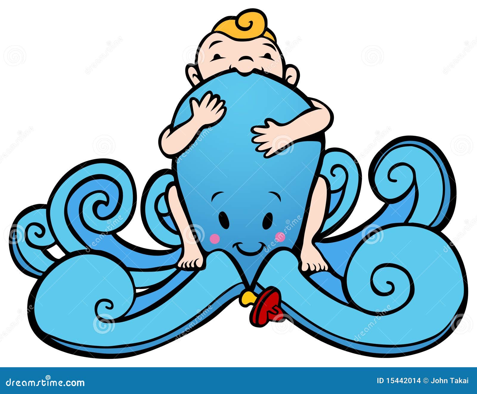 Bebé del pulpo ilustración del vector. Ilustración de blanco - 15442014