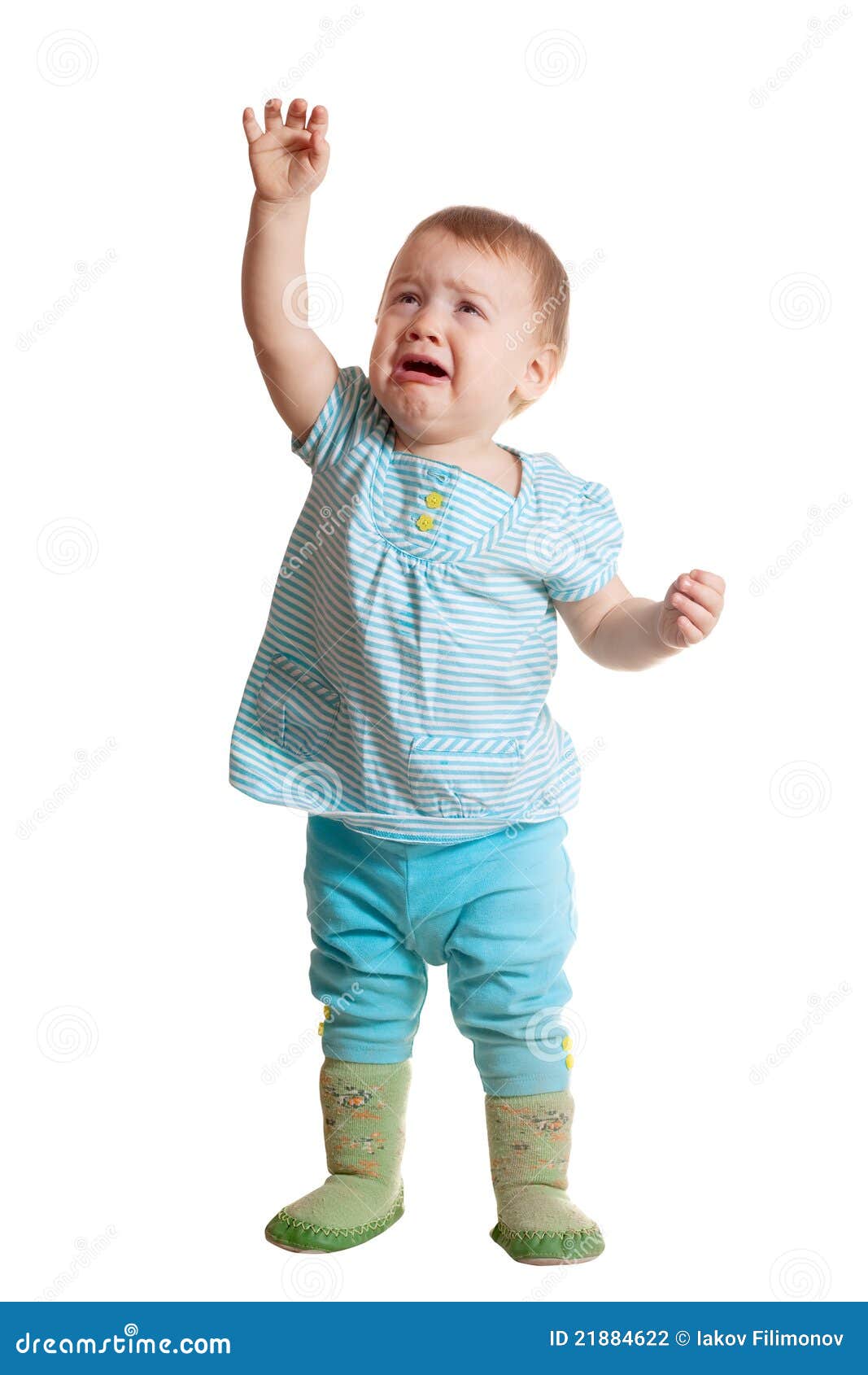 Bebé triste sobre blanco foto de archivo. Imagen de preescolar - 21884622