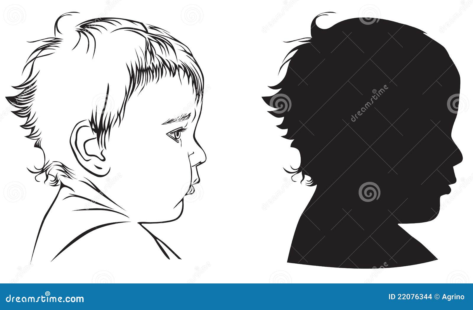 Bebés del perfil ilustración del vector. Ilustración de bebé - 22076344