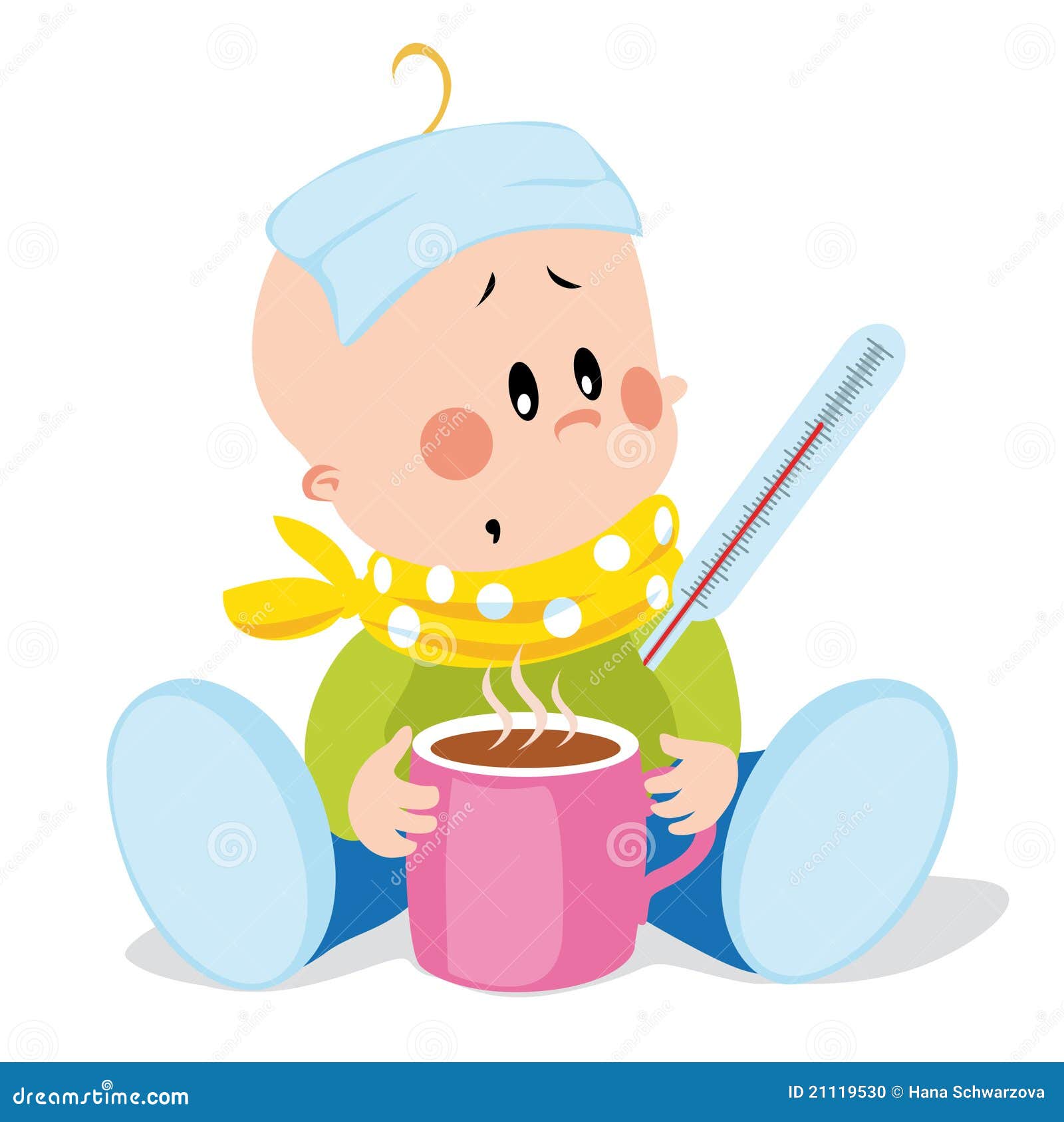 Bebê doente ilustração do vetor. Ilustração de menino - 21119530