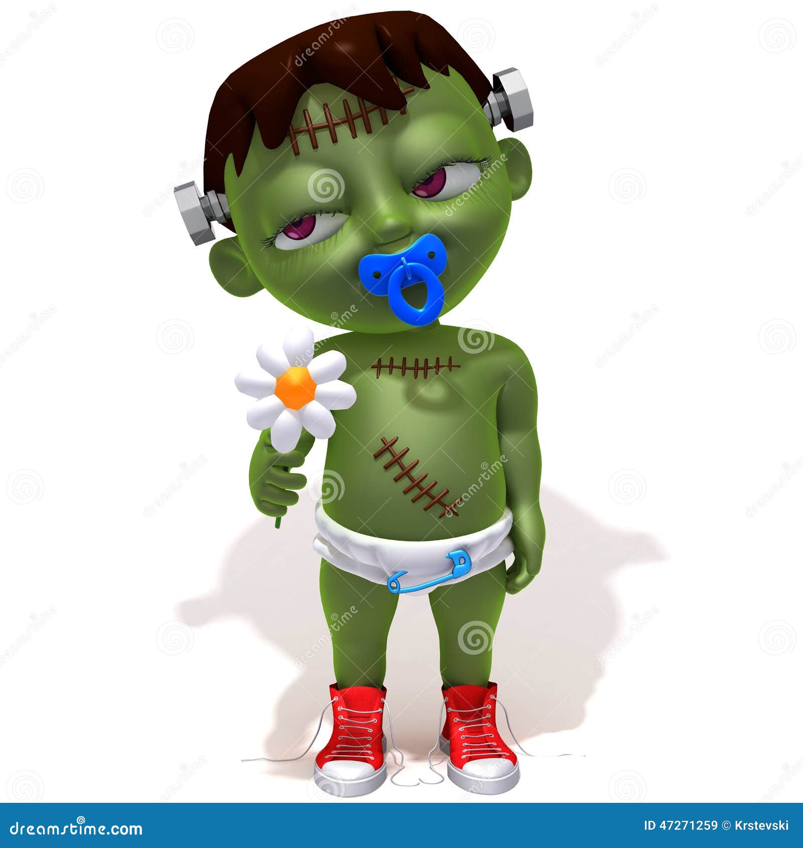 Bebê Jake Frankenstein Com Flor Ilustração Stock - Ilustração de horror ...