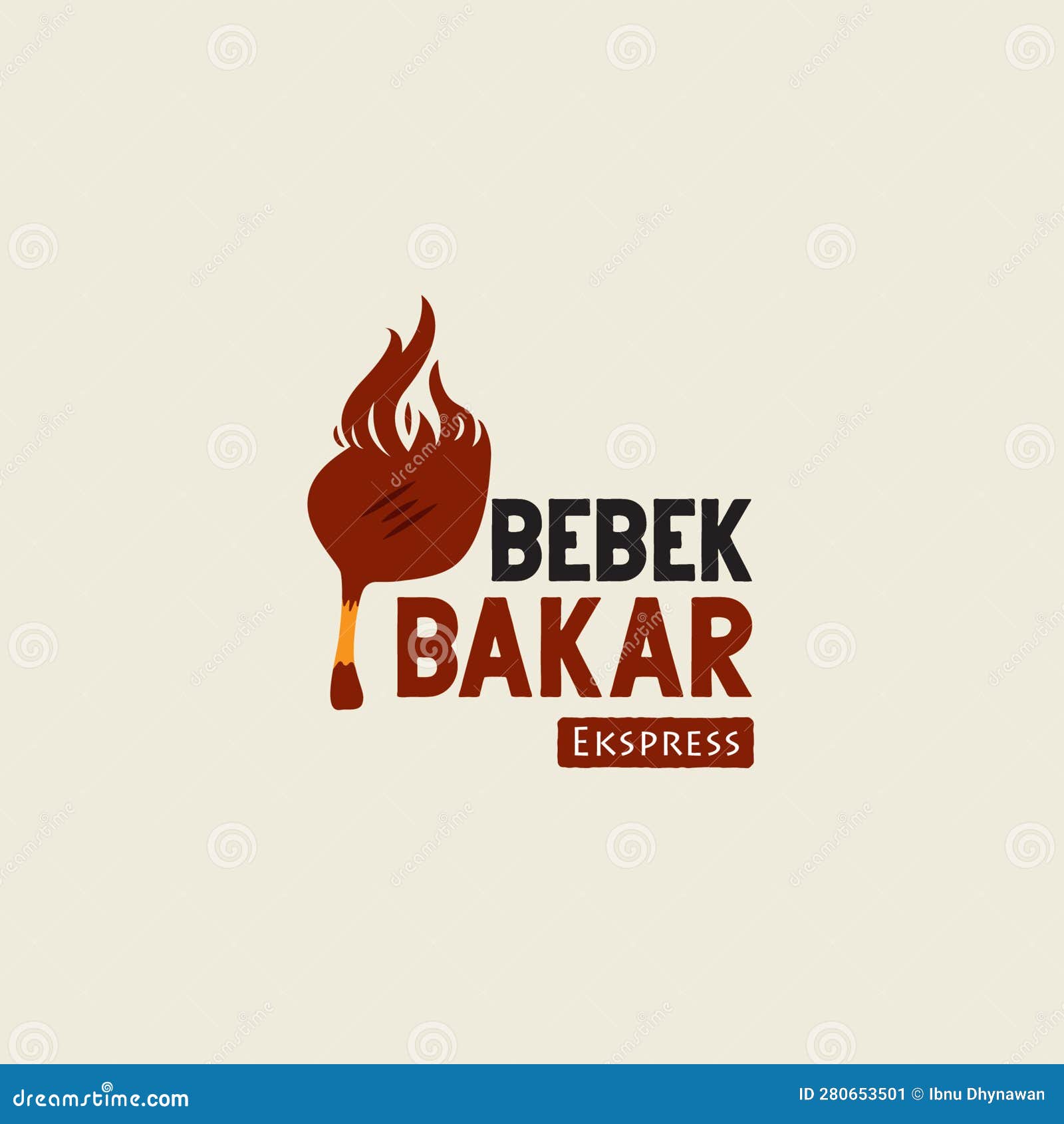 Illustration Logo for Business Culinary Food Ayam Bakar or Bebek Bakar ...