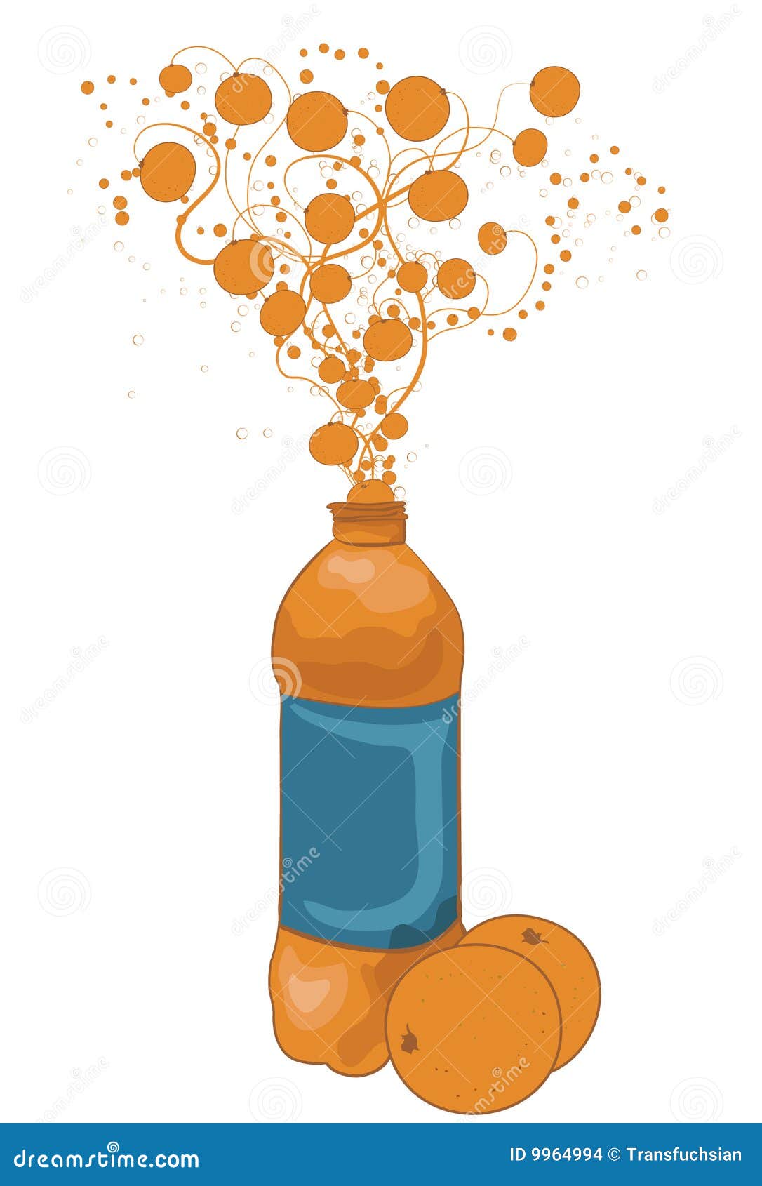 Bebida anaranjada ilustración del vector. Ilustración de onda - 9964994