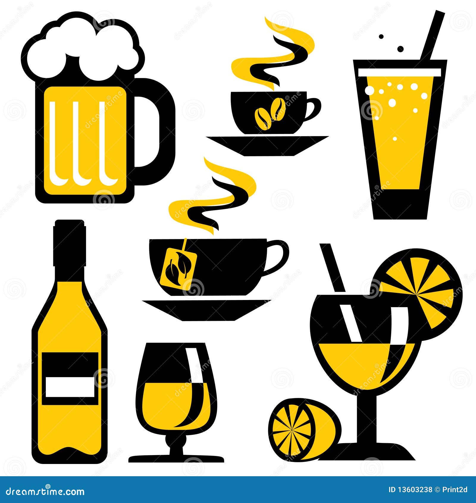 Bebida de los iconos ilustración del vector. Ilustración de iconos ...